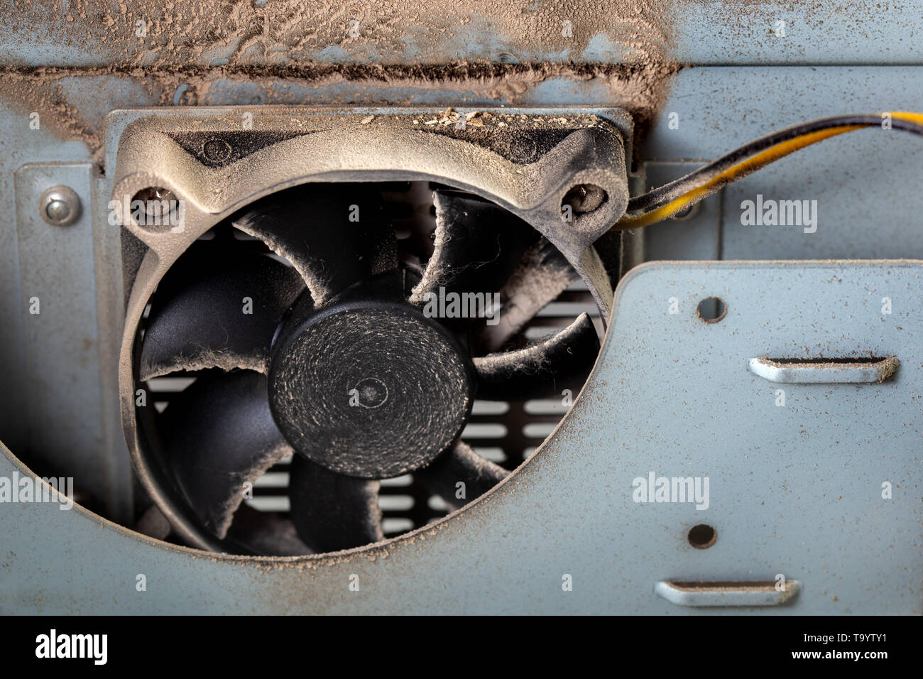 dusty pc electronic hardware closeup with selective focus Stock Photo ...