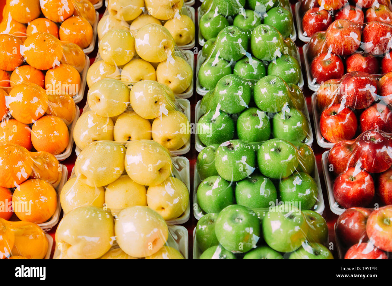 colorful fruits in supermarket Stock Photo - Alamy