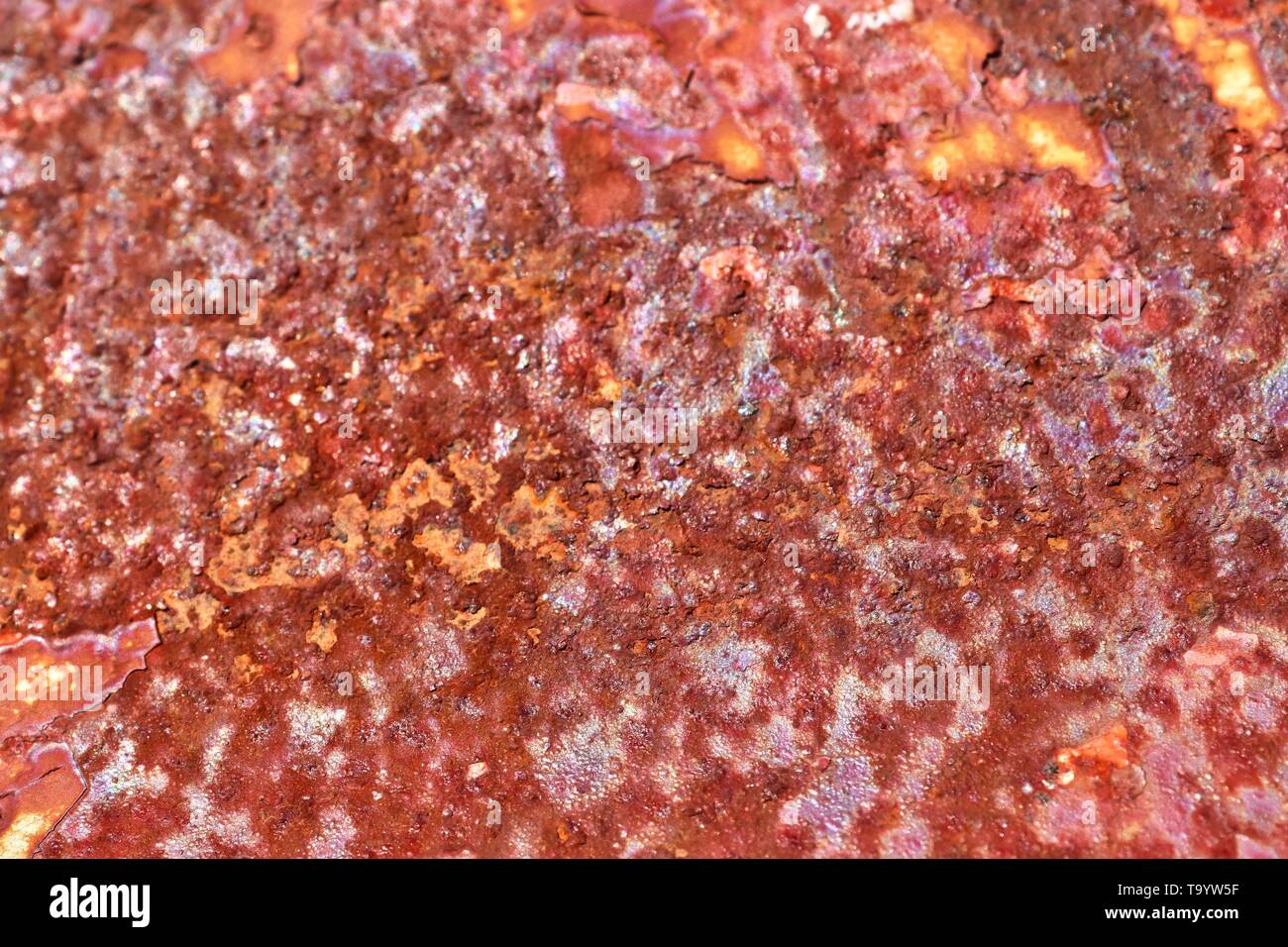 Detailed close up surface of rusty metal and steel with lots of ...