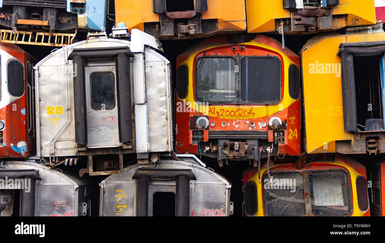 stacked railroad cars Stock Photo - Alamy