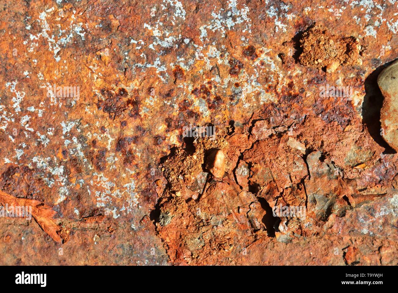 Detailed close up surface of rusty metal and steel with lots of ...