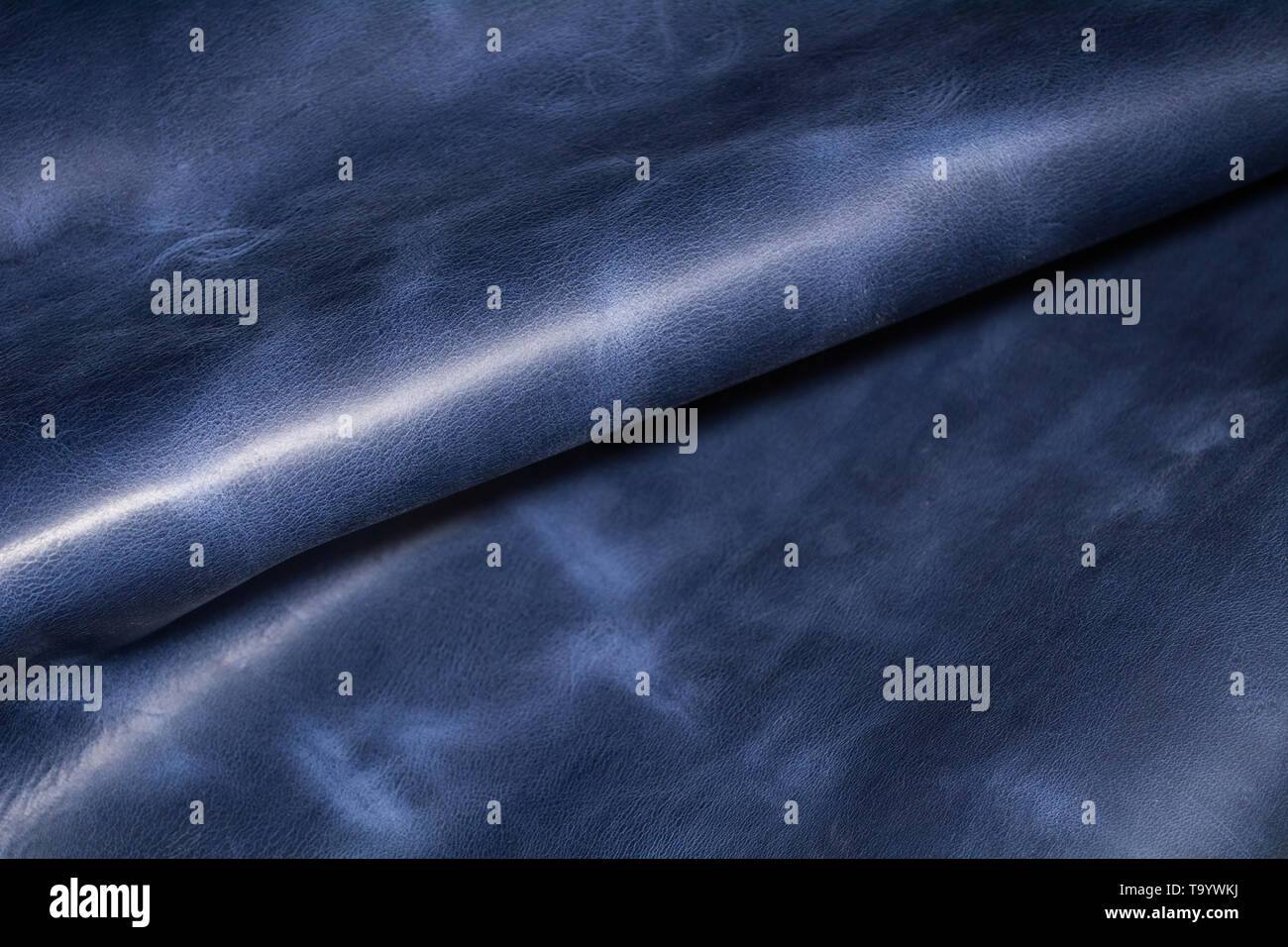 Piece of blue leather. Texture of natural material Stock Photo - Alamy