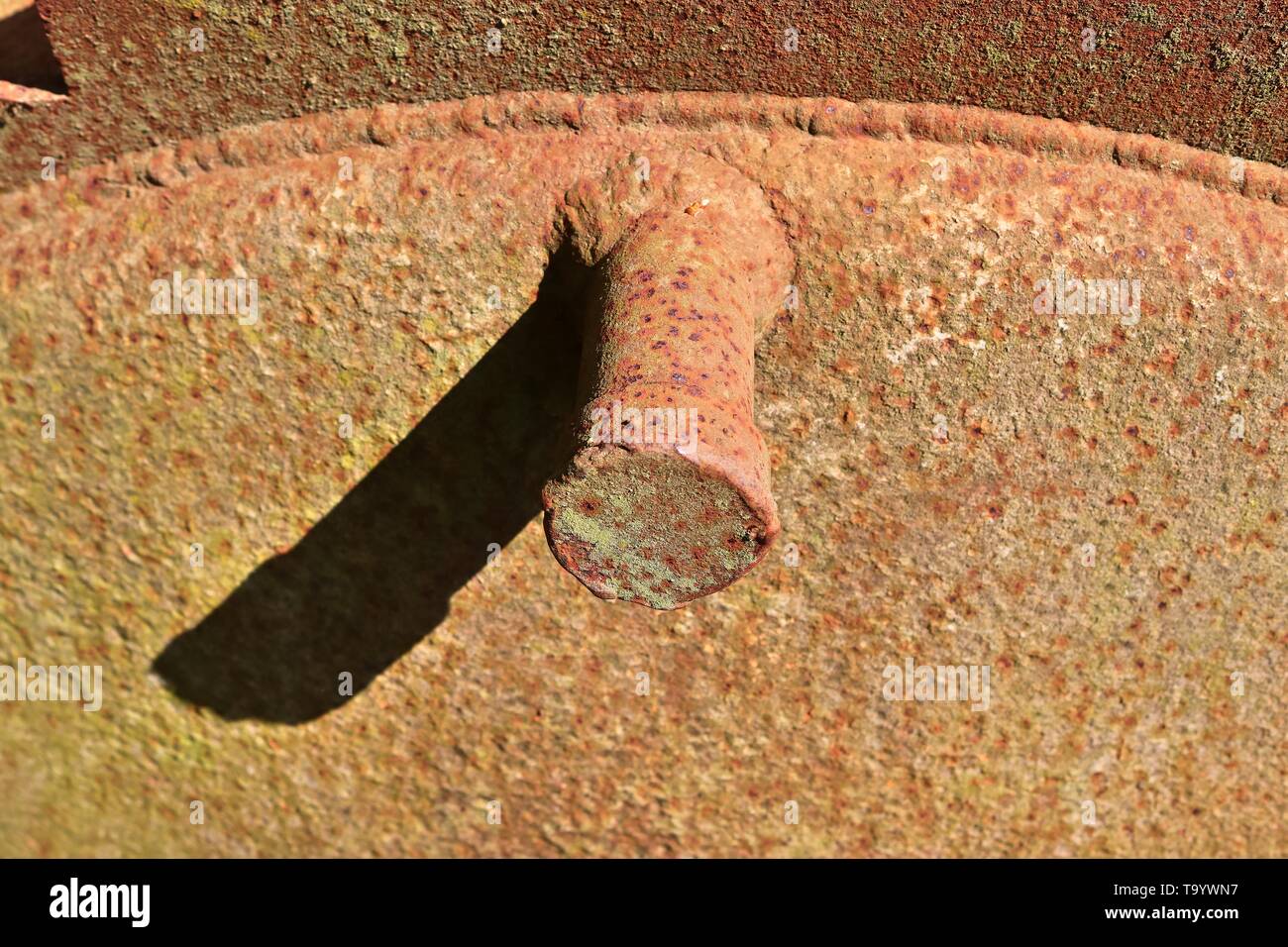 Detailed close up surface of rusty metal and steel with lots of ...