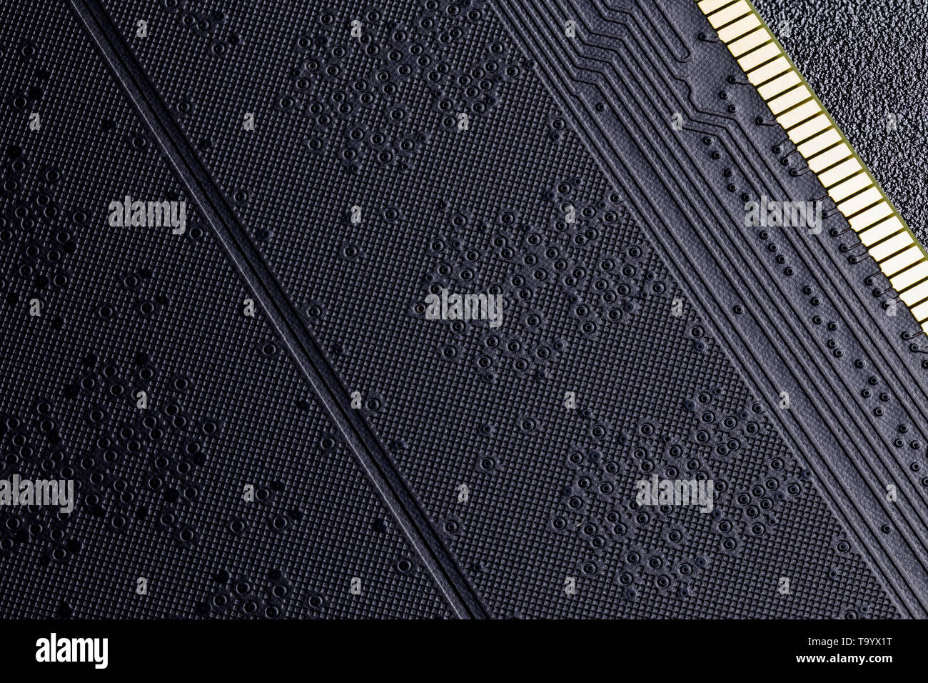back side of black ram modules abstract black surface background Stock ...