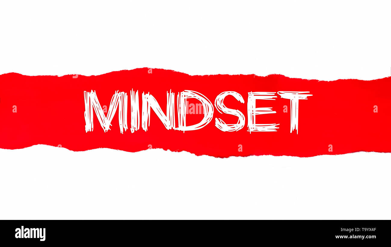 Mindset word written under red torn paper Stock Photo - Alamy