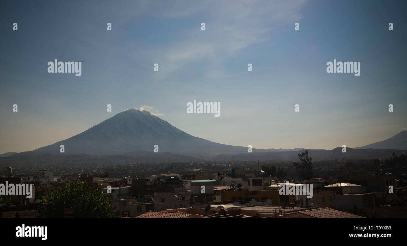 Panoramic view to Misti mountain and Arequipa city from Yanahuara ...