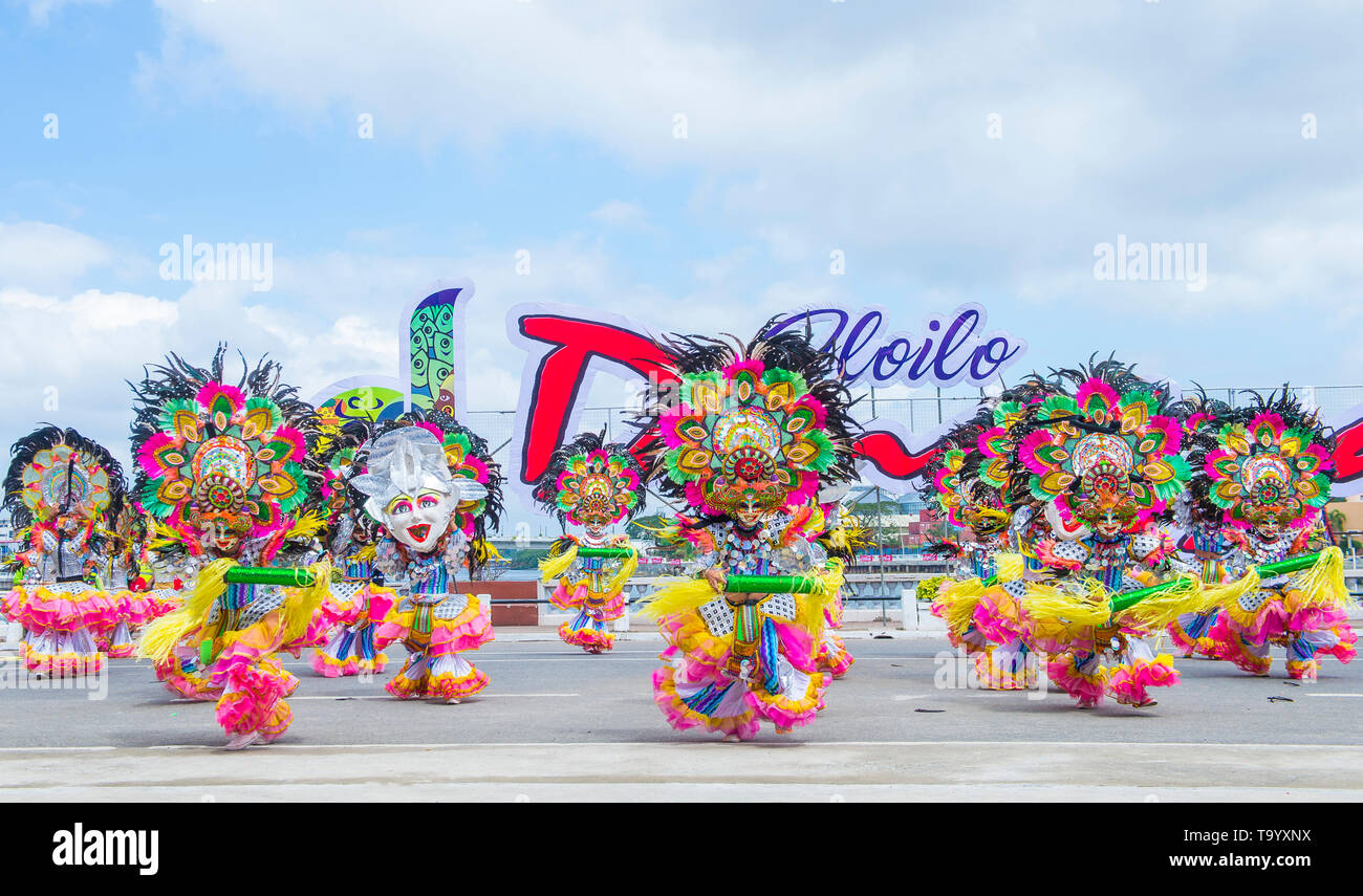 Participants in the Dinagyang Festival in Iloilo Philippines Stock ...