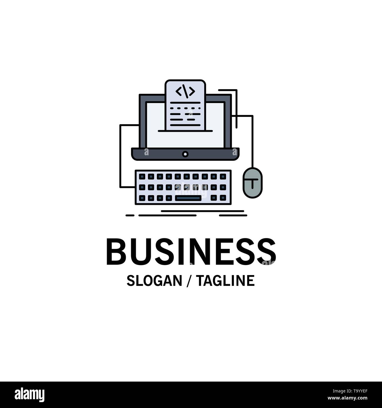 Code Coding Computer Monoblock Screen Flat Color Icon Vector Stock Vector Image And Art Alamy