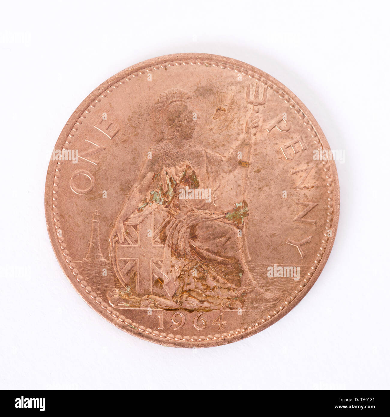 British One Penny coin 1964 Stock Photo - Alamy