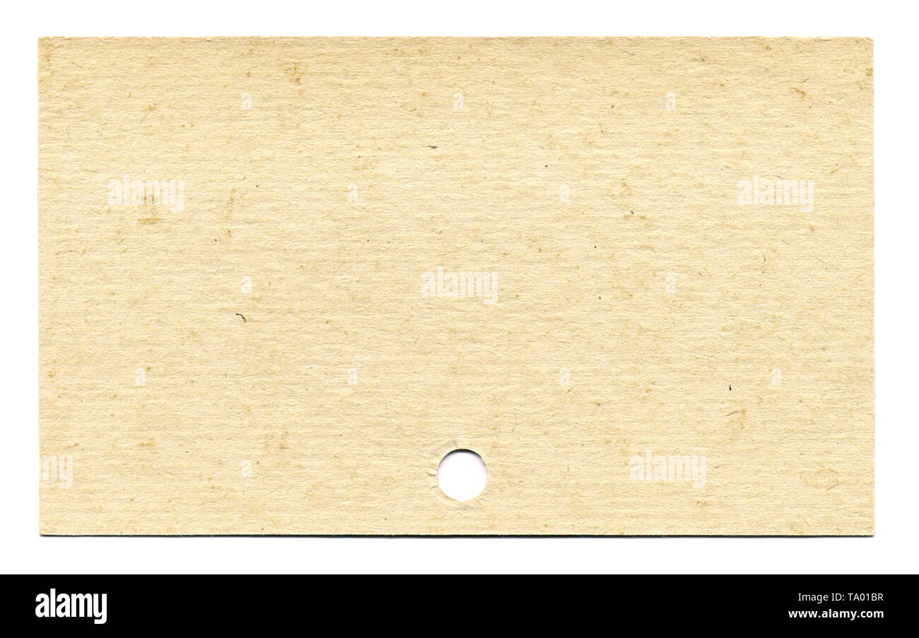 Old blank index card in high resolution isolated on white background ...