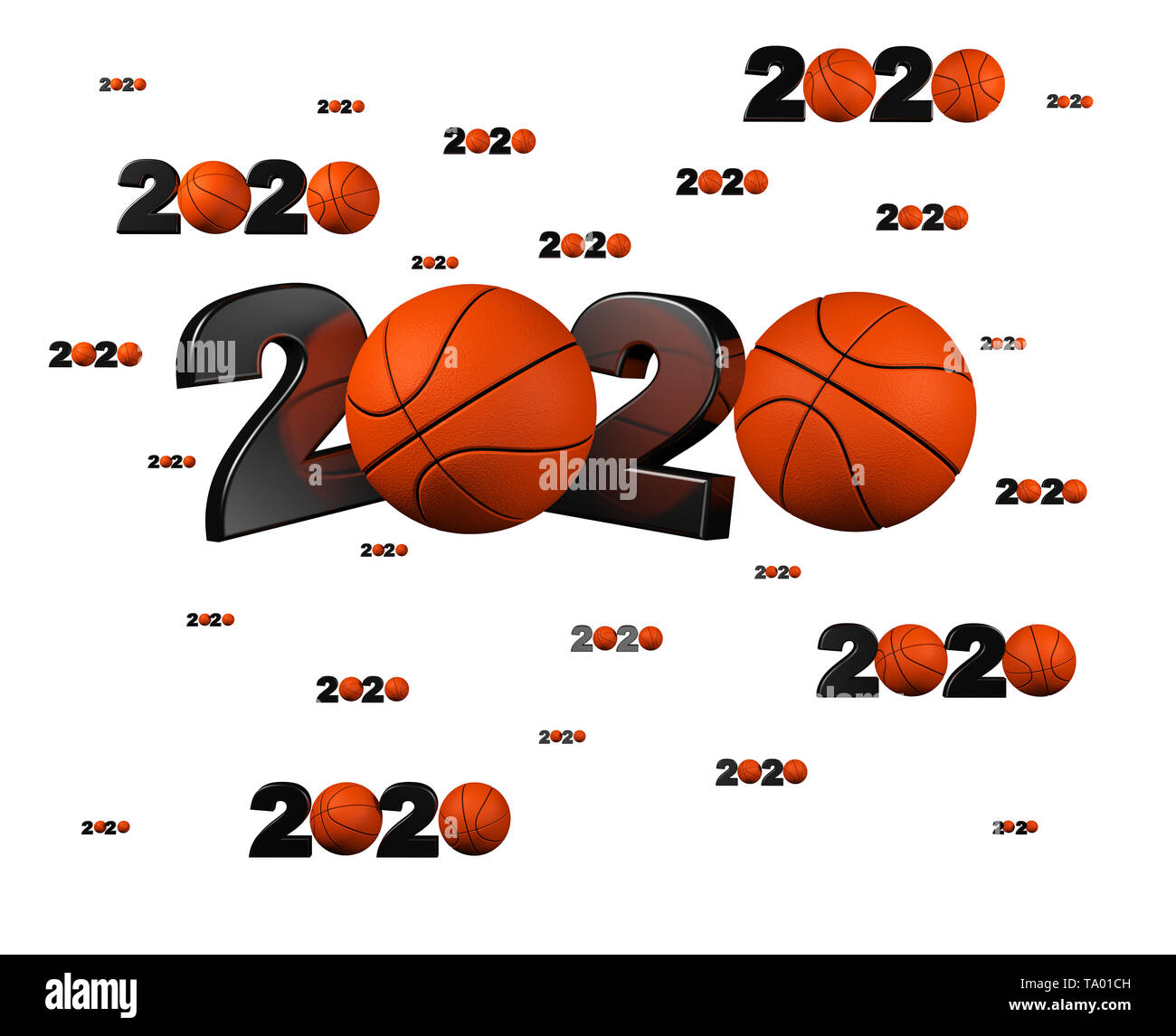 Many Basketball 2020 Designs with many Balls on a White Background ...