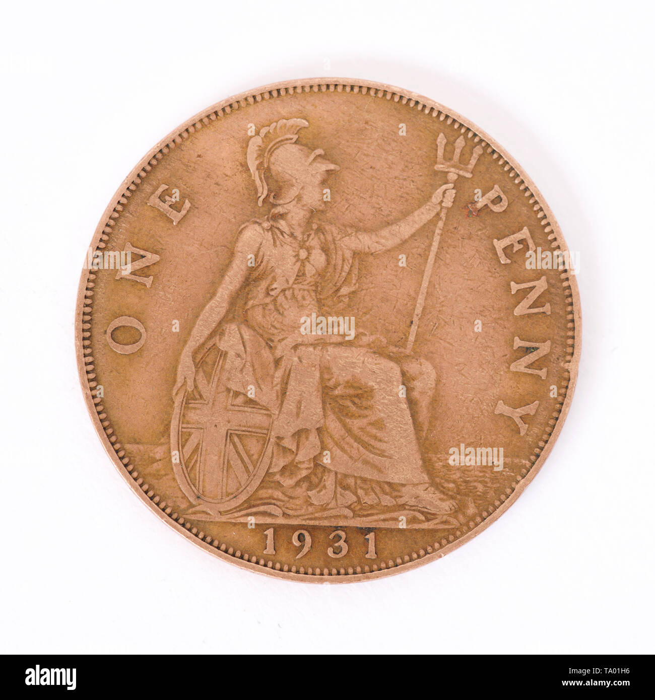 United Kingdom One Penny Coin - 1931 Stock Photo - Alamy