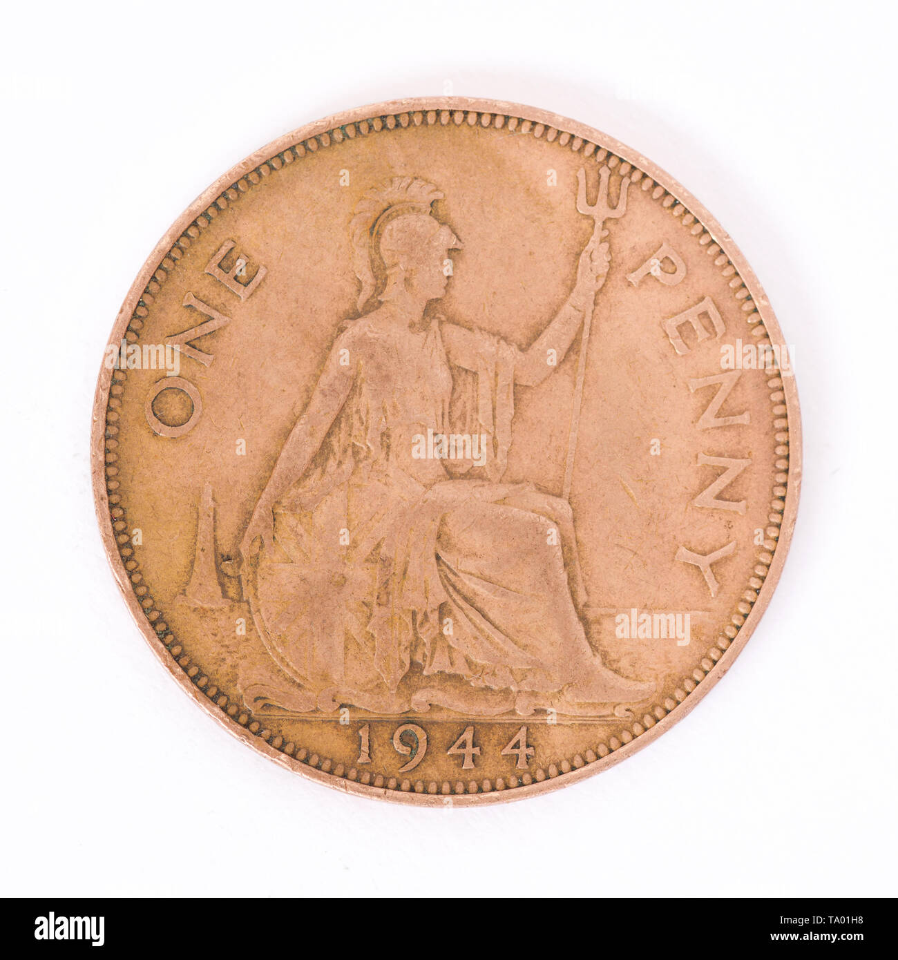 United Kingdom One Penny Coin - 1944 Stock Photo - Alamy