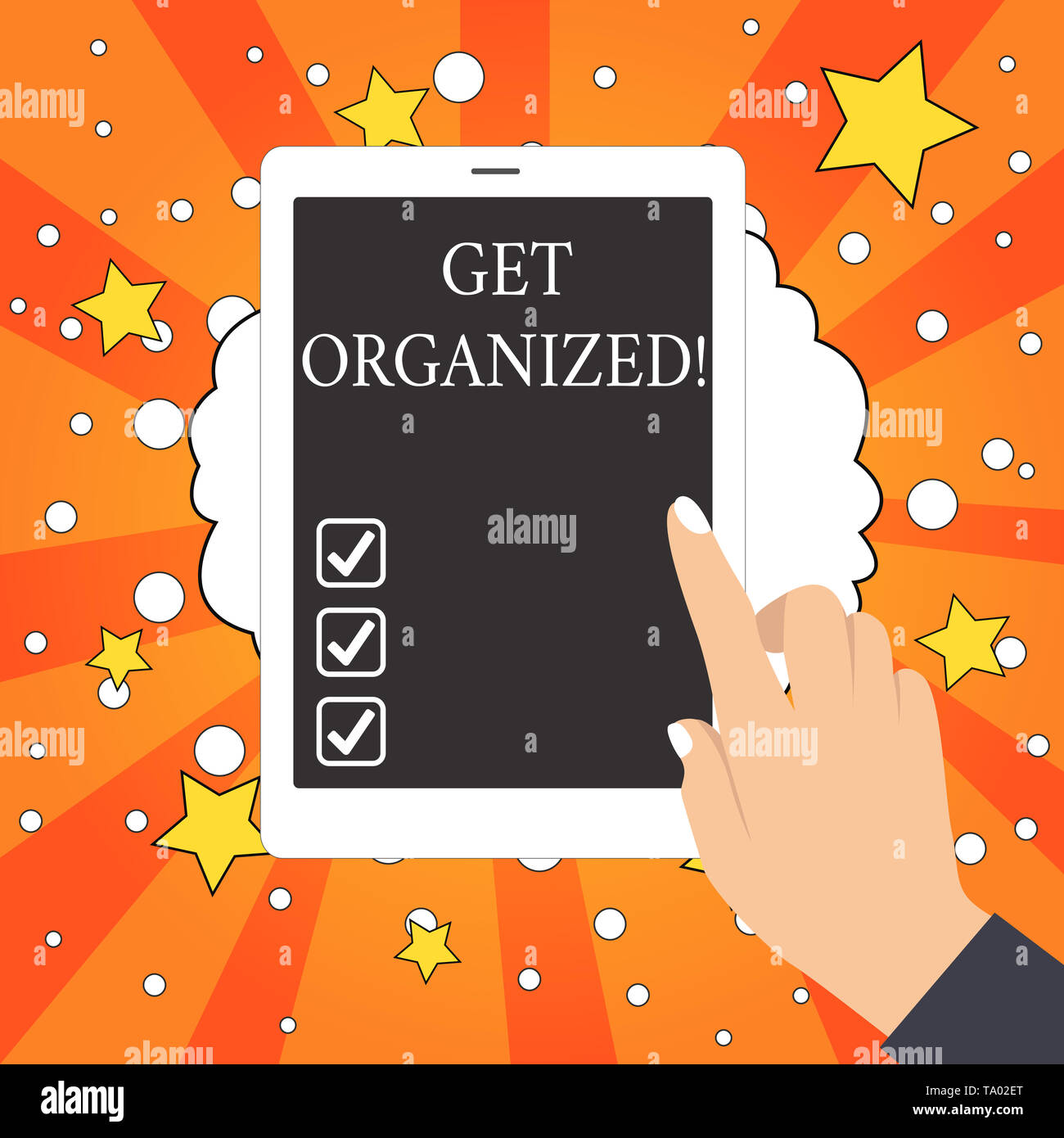 Conceptual hand writing showing Get Organized. Concept meaning arranged ...