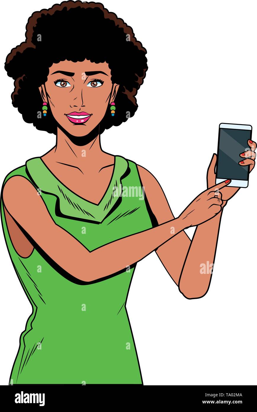 woman with cellphone Stock Vector Image & Art - Alamy