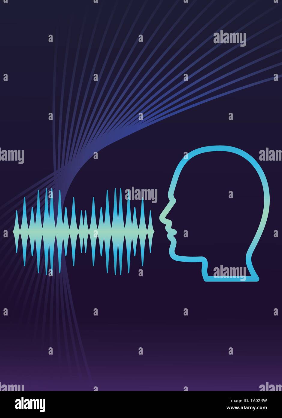 human head silhouette with sound signal Stock Vector Image & Art - Alamy