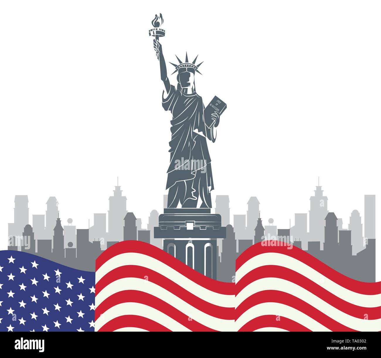 Poster image of the statue of liberty Stock Vector Images - Alamy