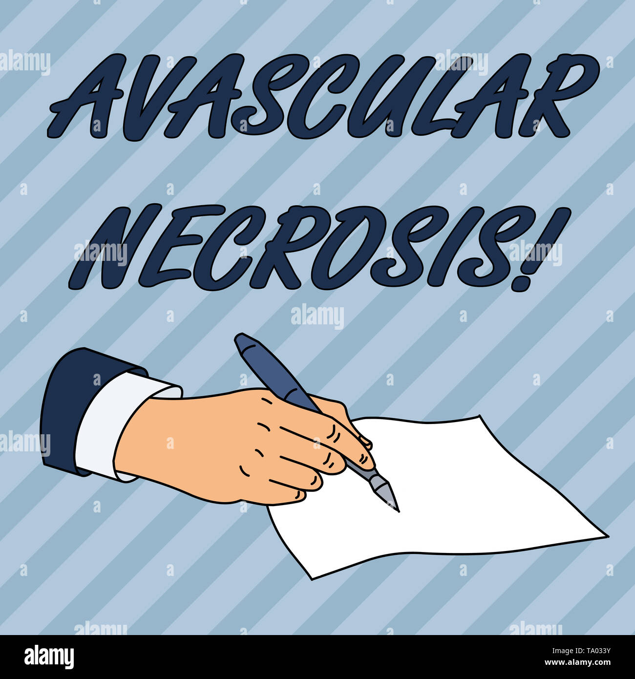 Writing note showing Avascular Necrosis. Business concept for death of ...