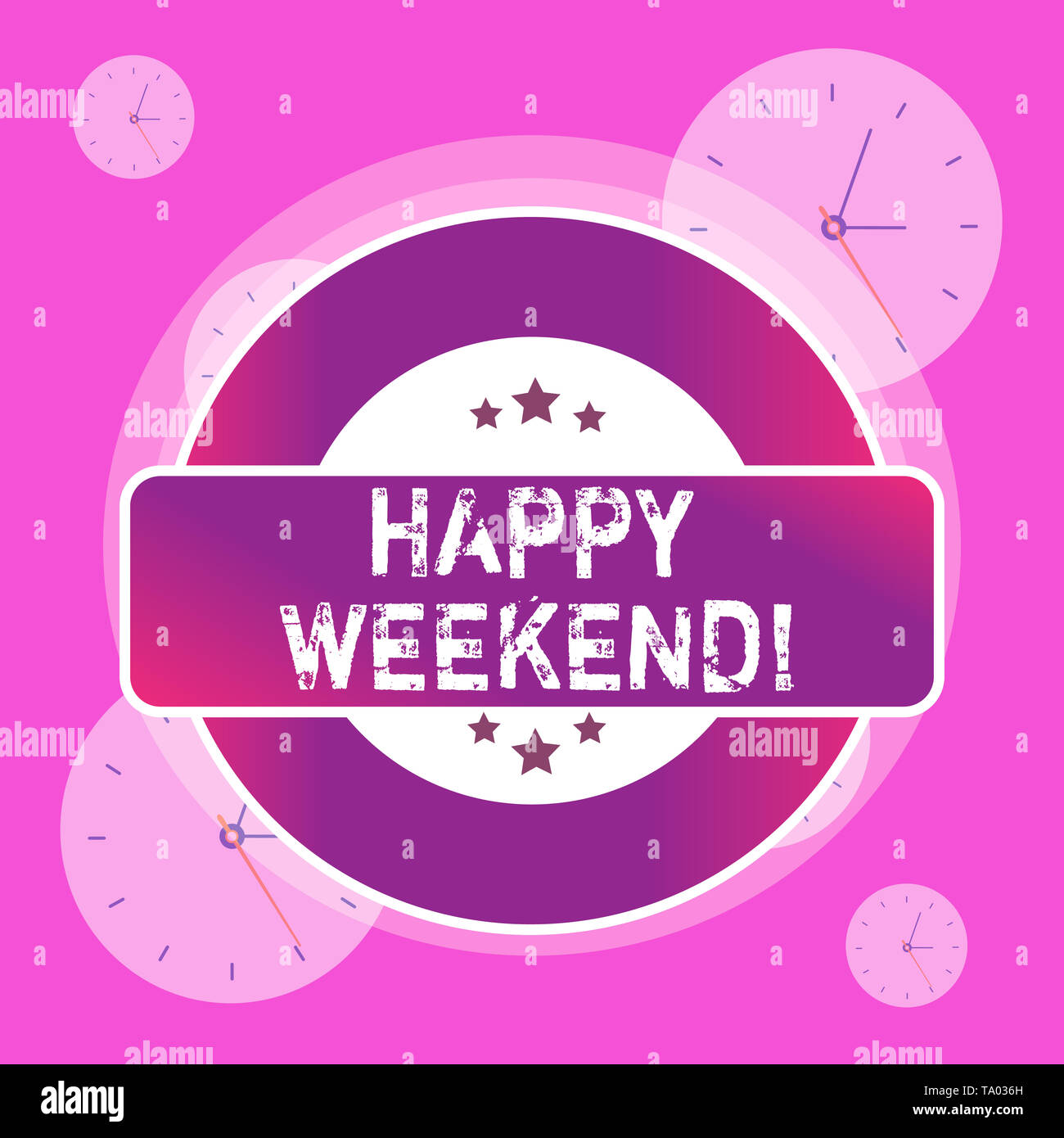 Happy weekend round vintage hi-res stock photography and images - Alamy
