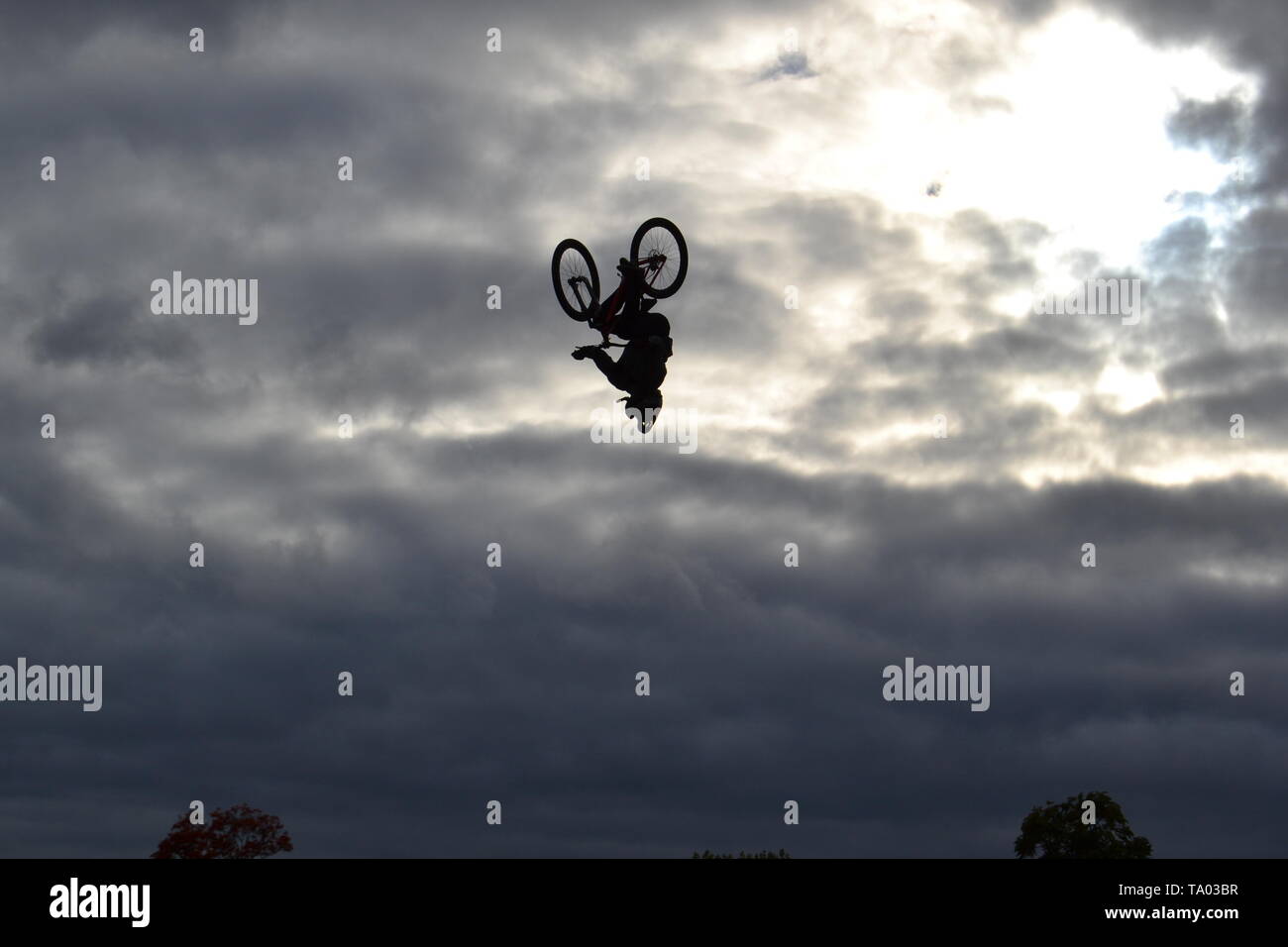 upside down cycling in the sky, Red Bull BMX event in Uppsala, Sweden ...