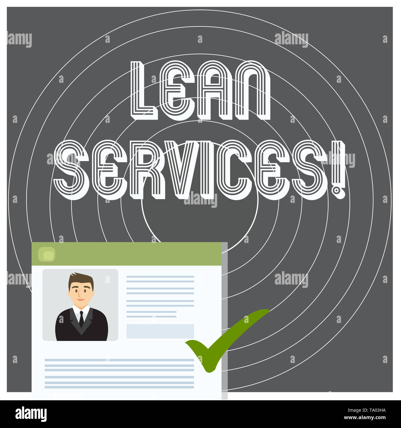 Writing note showing Lean Services. Business concept for application of ...