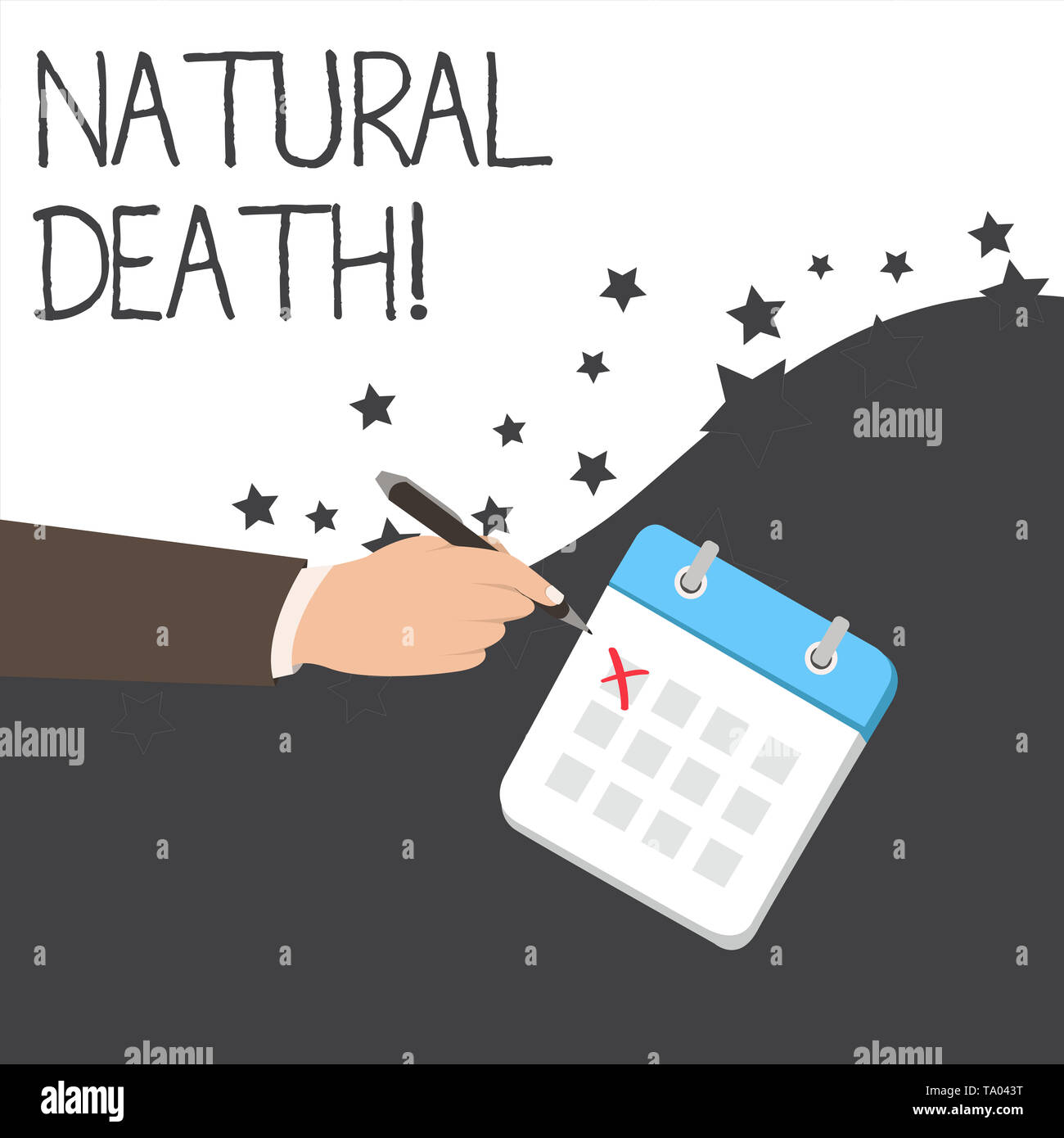Text sign showing Natural Death. Business photo text occurring in the ...