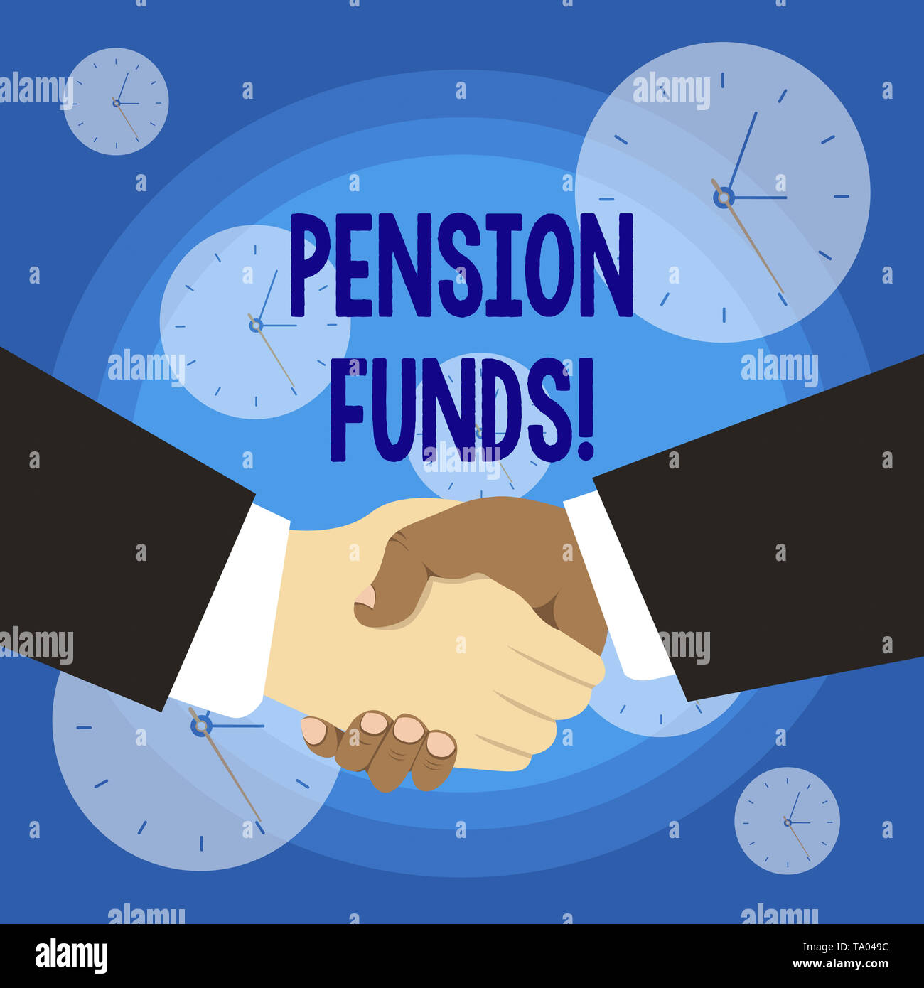 Conceptual hand writing showing Pension Funds. Concept meaning ...