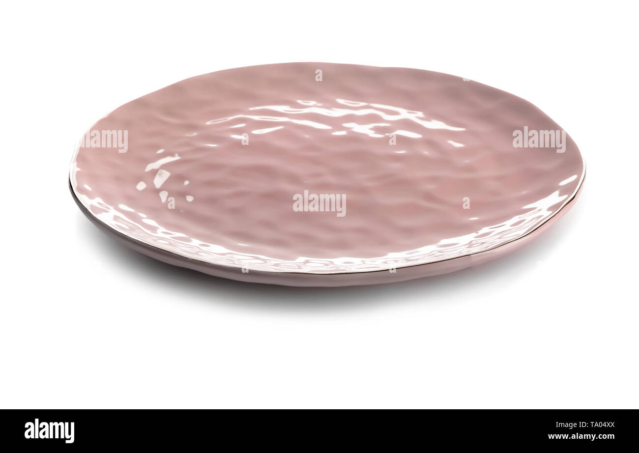 Stylish plate on white background Stock Photo - Alamy