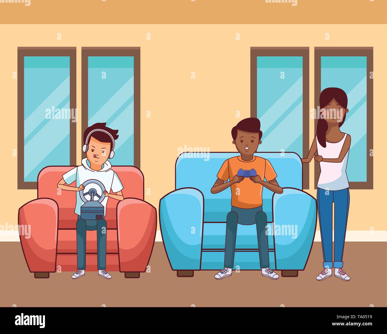 Millennial people gaming party Stock Vector Image & Art - Alamy