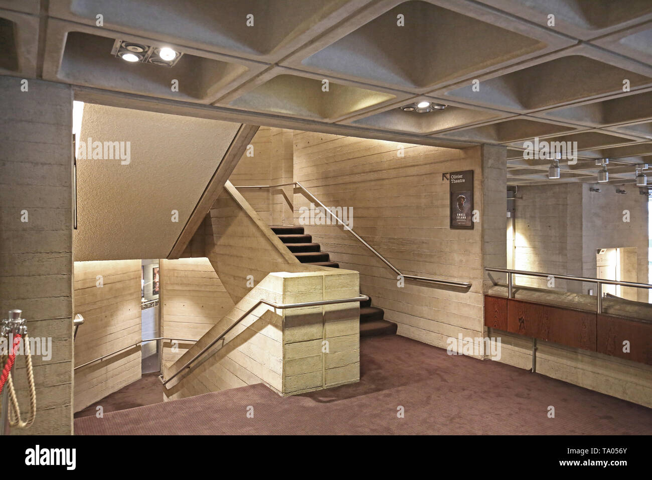 Public foyer of London's National Theatre on the south bank of the ...
