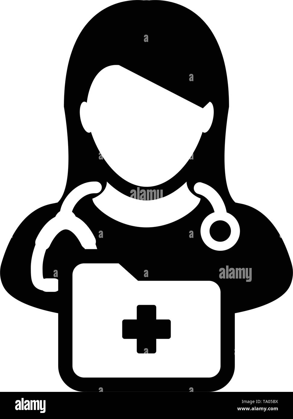 Healthcare icon vector female doctor person profile avatar with ...