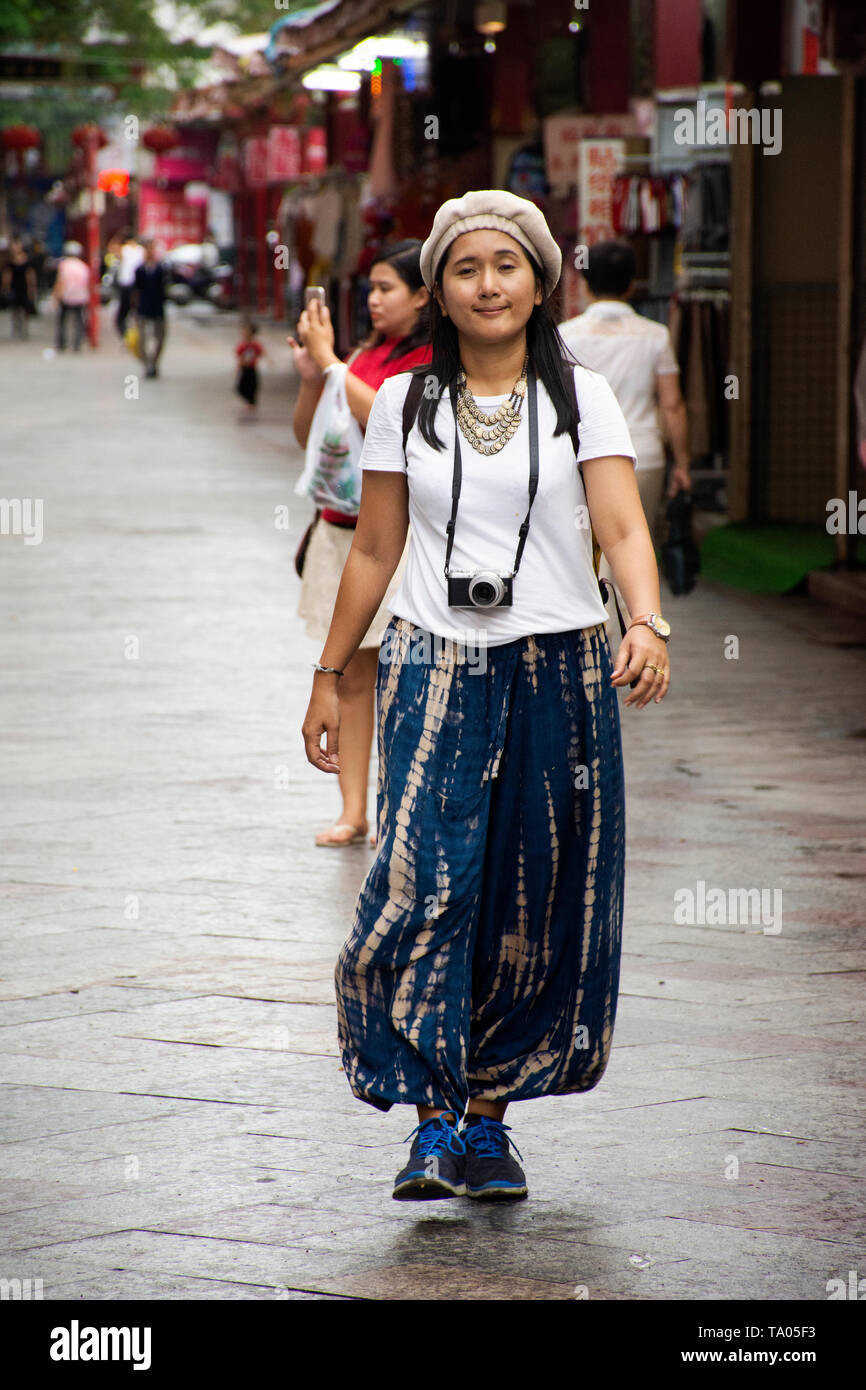 Chinese people and traveler thai women walking travel visit in HuaQiao ...