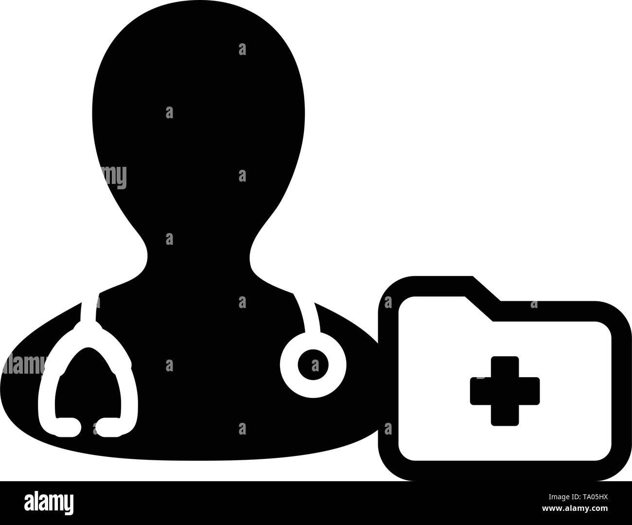 Health icon vector male doctor person profile avatar with stethoscope ...