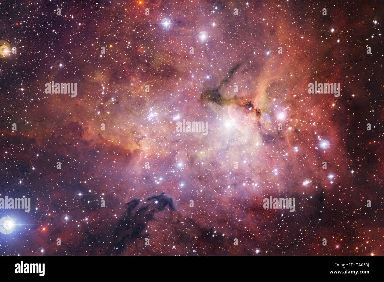 Cosmic landscape, colorful science fiction wallpaper with endless outer ...