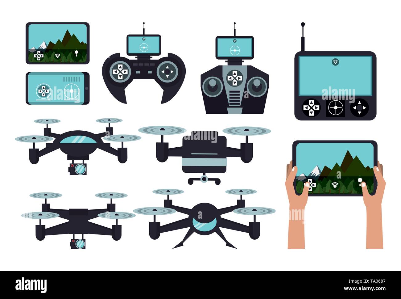 Controls the drone Stock Vector Images - Alamy
