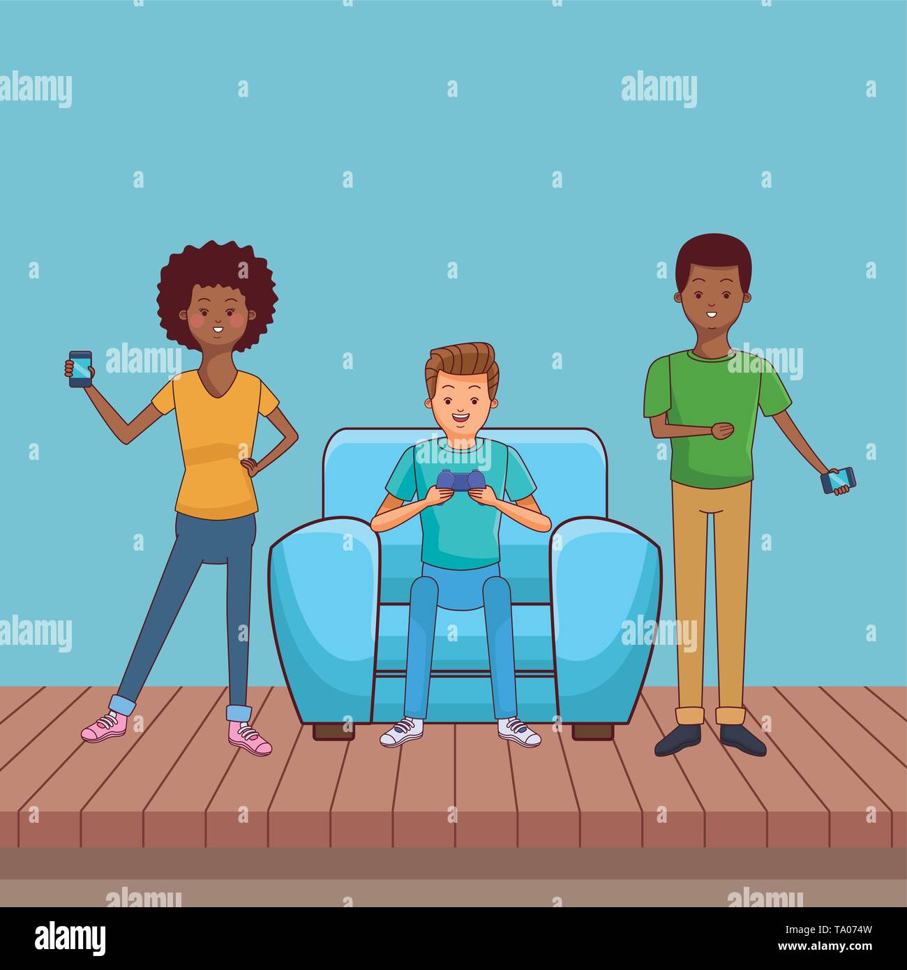 Millennial people gaming party Stock Vector Image & Art - Alamy