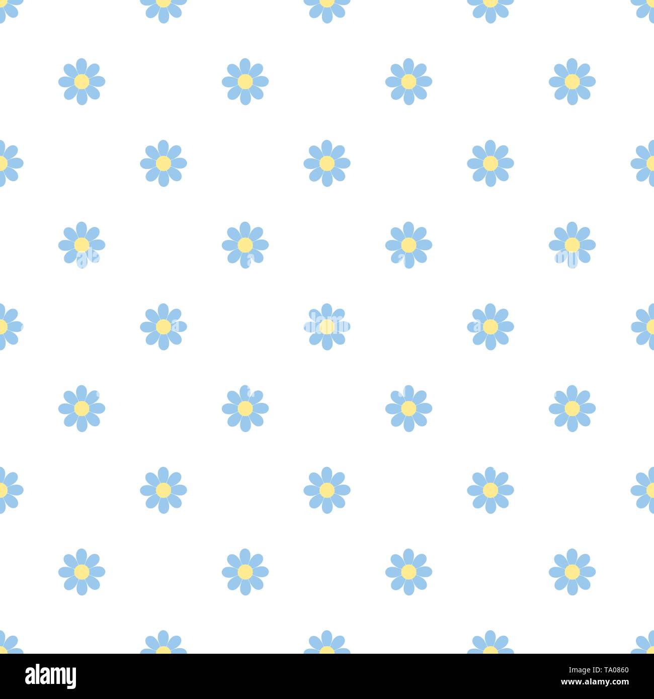 Blue daisy flower seamless pattern. Vector illustration Stock Vector ...