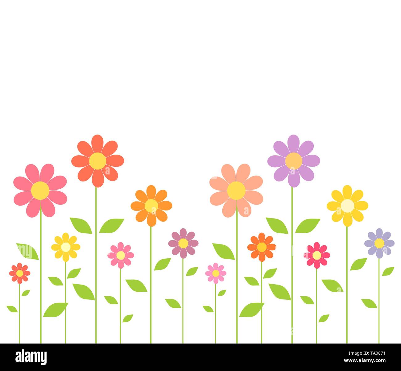 Spring colorful flowers growing. Vector illustration Stock Vector Image ...