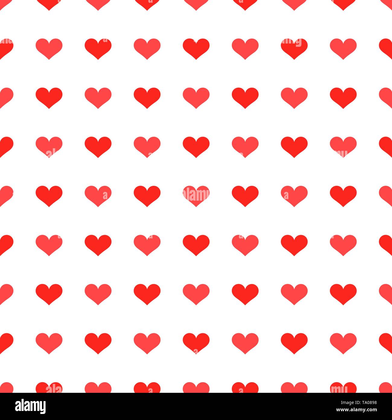 Red hearts Valentine pattern. Vector illustration Stock Vector Image ...