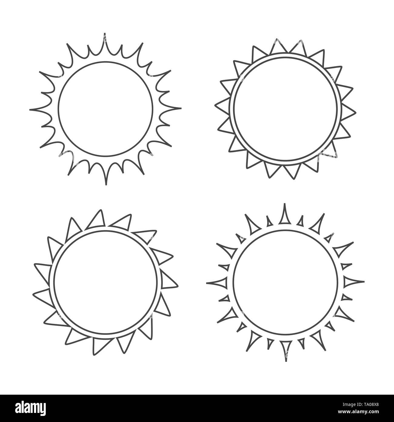 Sun line shapes. Vector illustration Stock Vector Image & Art - Alamy