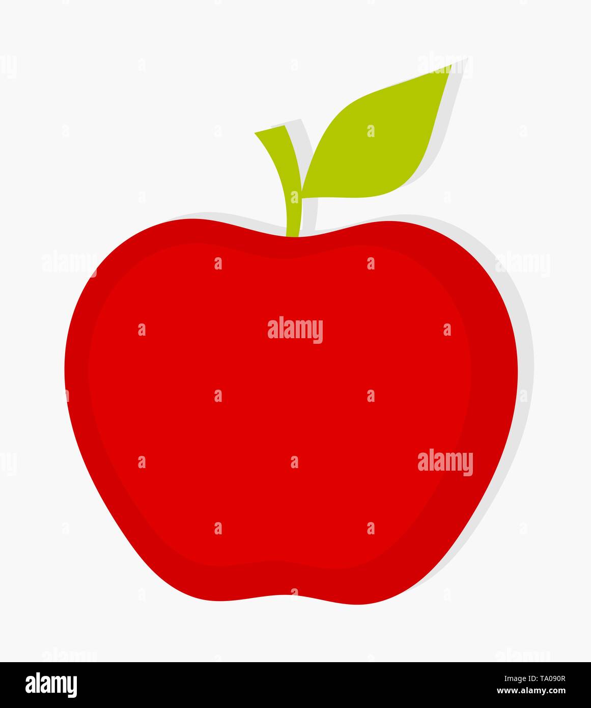 Red Apple With Green Leaf Vector Illustration Stock Vector Image And Art
