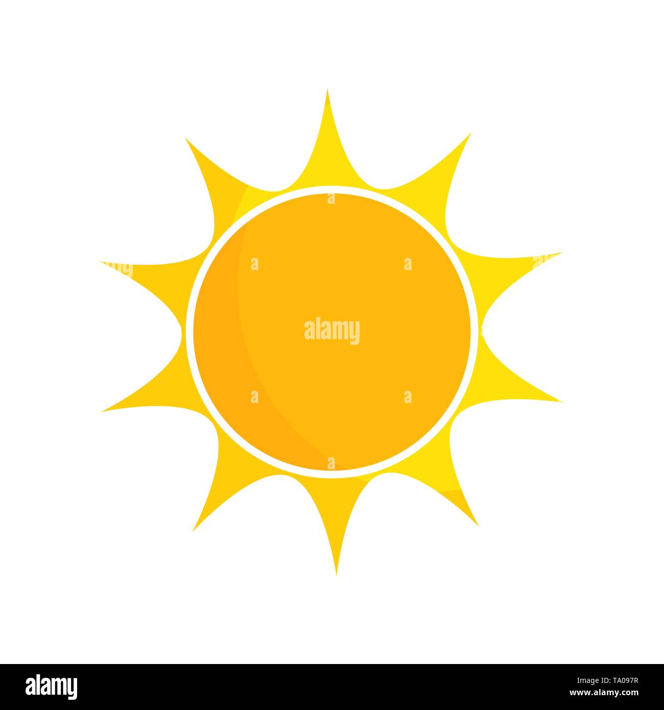 Yellow simple sun icon vector illustration Stock Vector Image & Art - Alamy