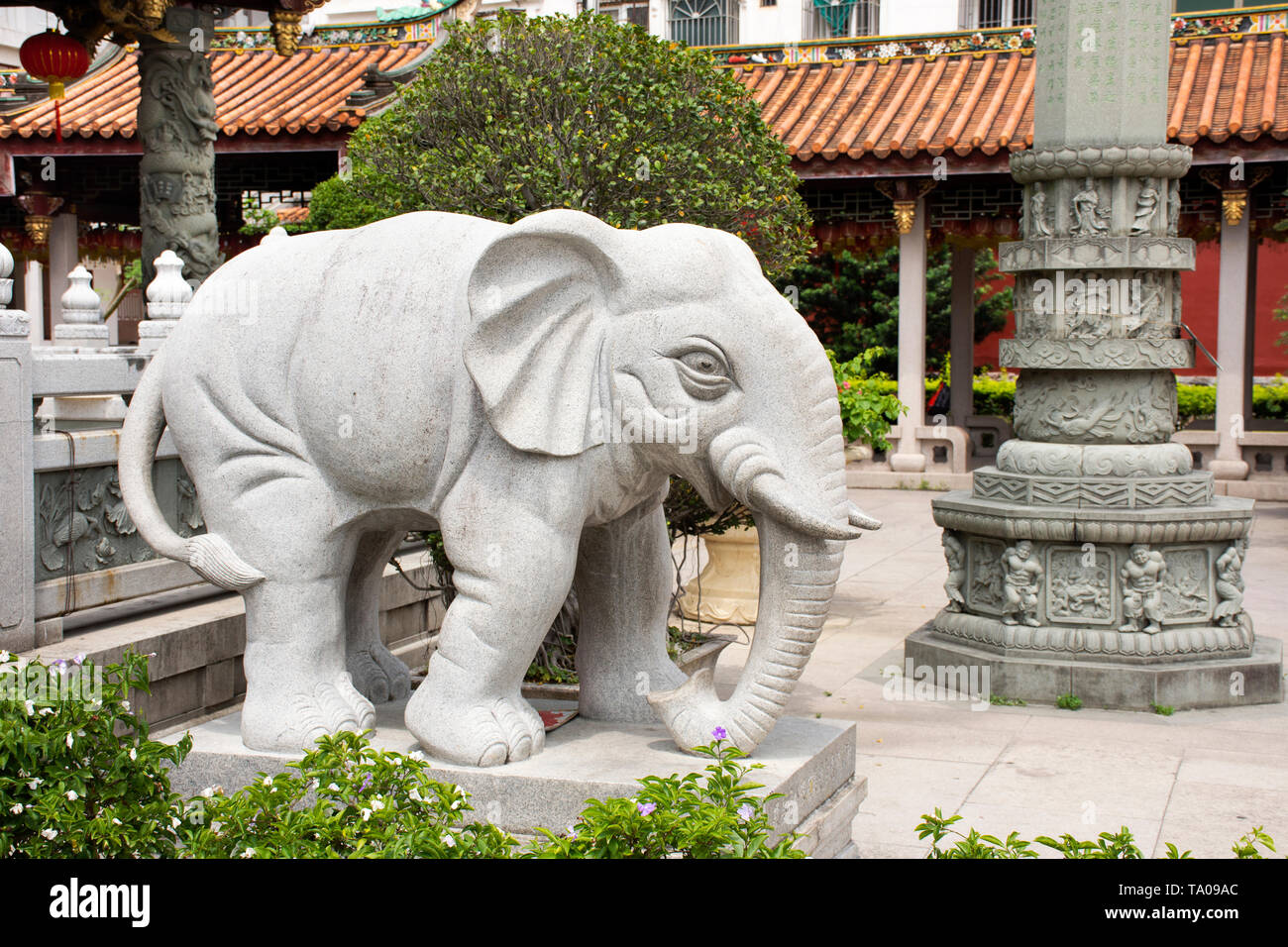 Elephant stone statue chinese style in garden outdoor for chinese ...