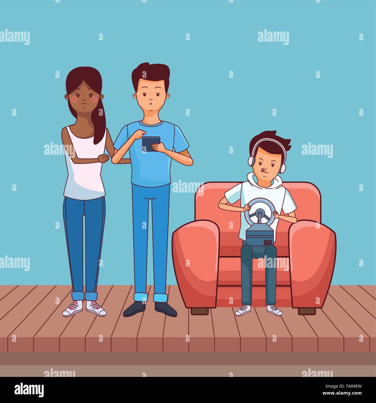 Millennial people gaming party Stock Vector Image & Art - Alamy