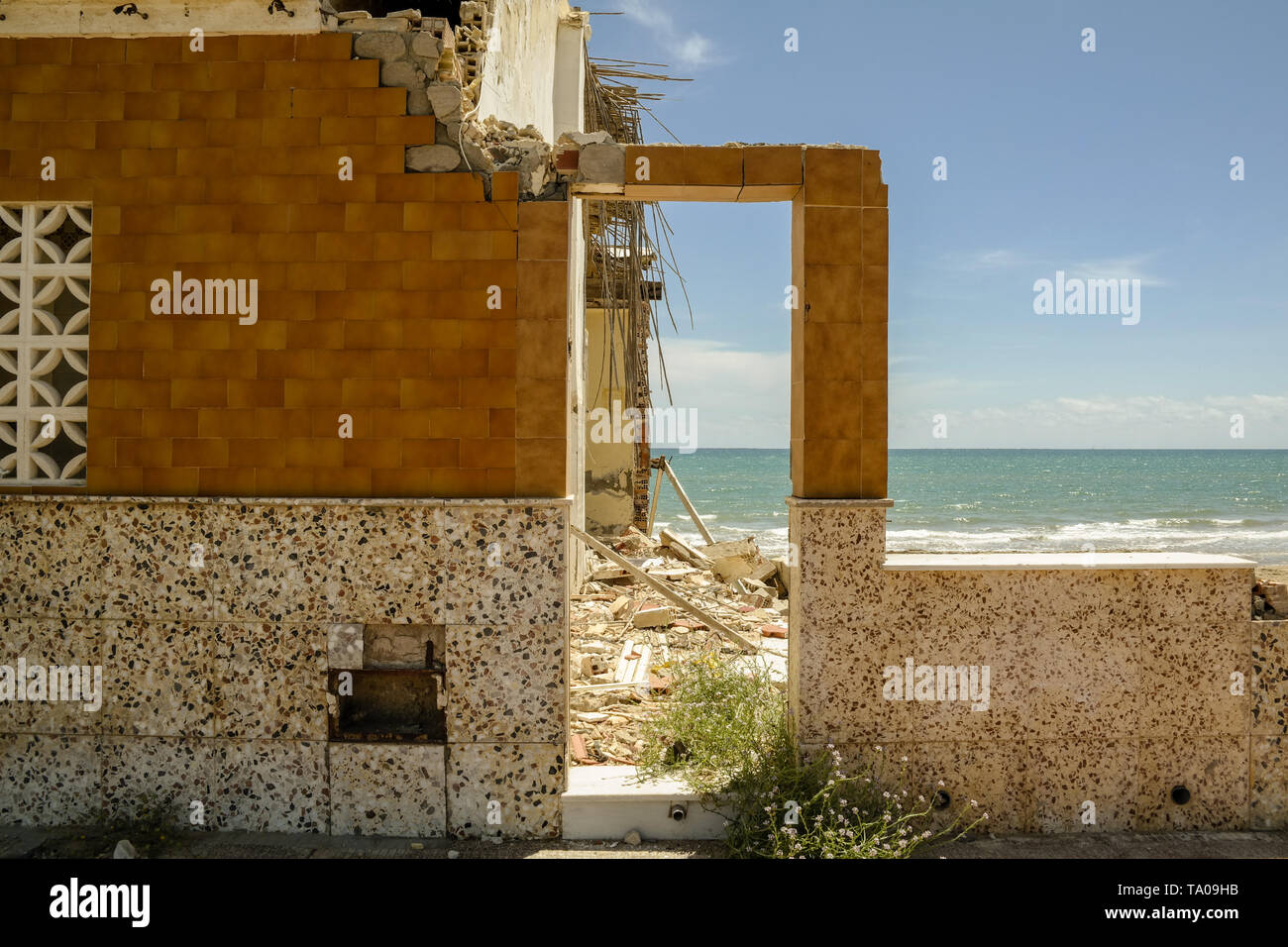 Storm damaged building Stock Photo - Alamy