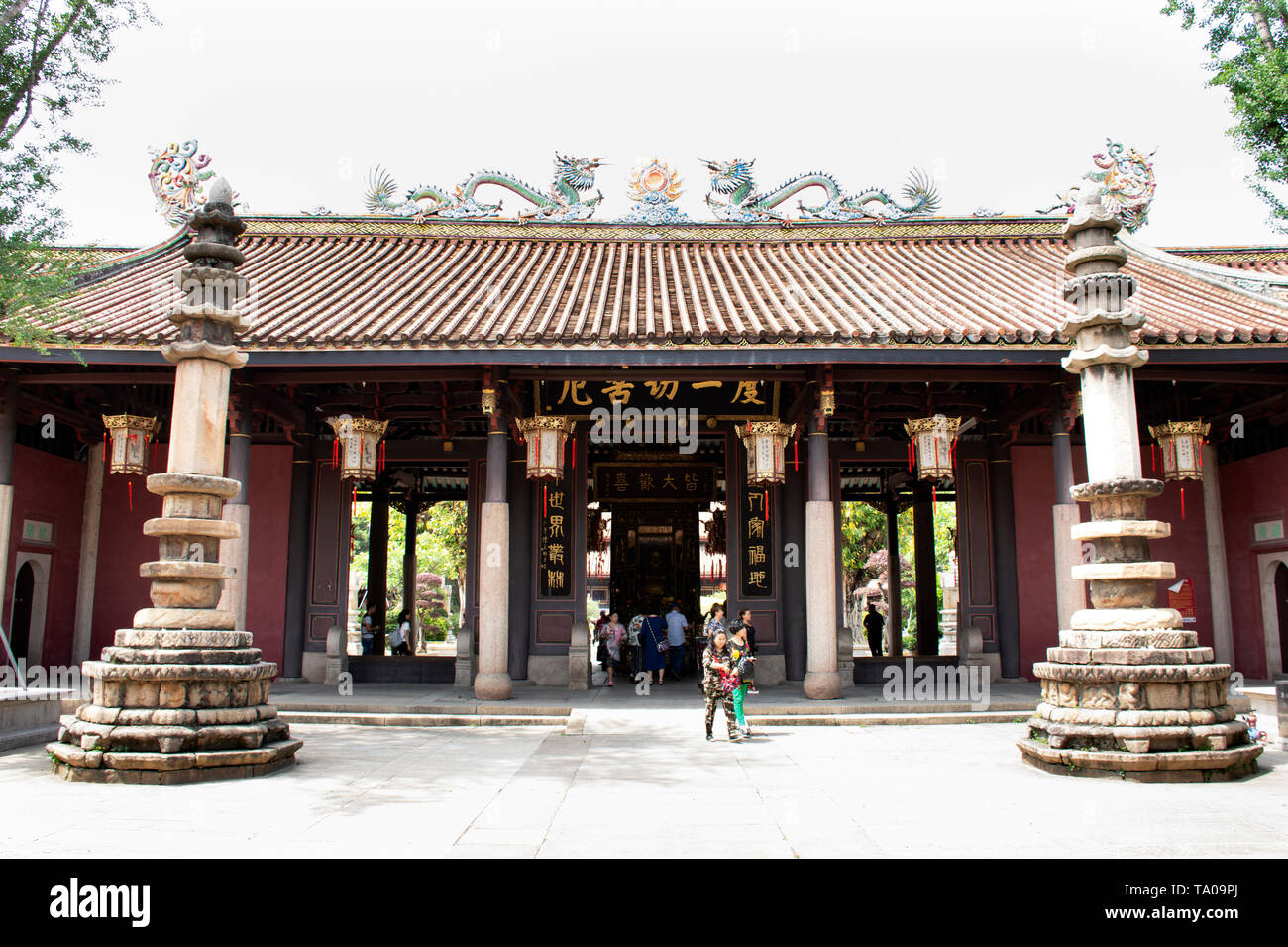 Chinese people and foriegner traveler travel visit and respect praying ...
