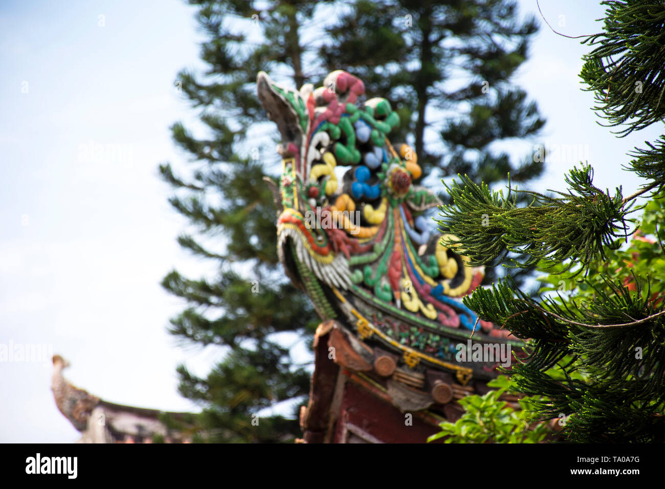 Decoration design and sculpture and carving colorful art roof of ...
