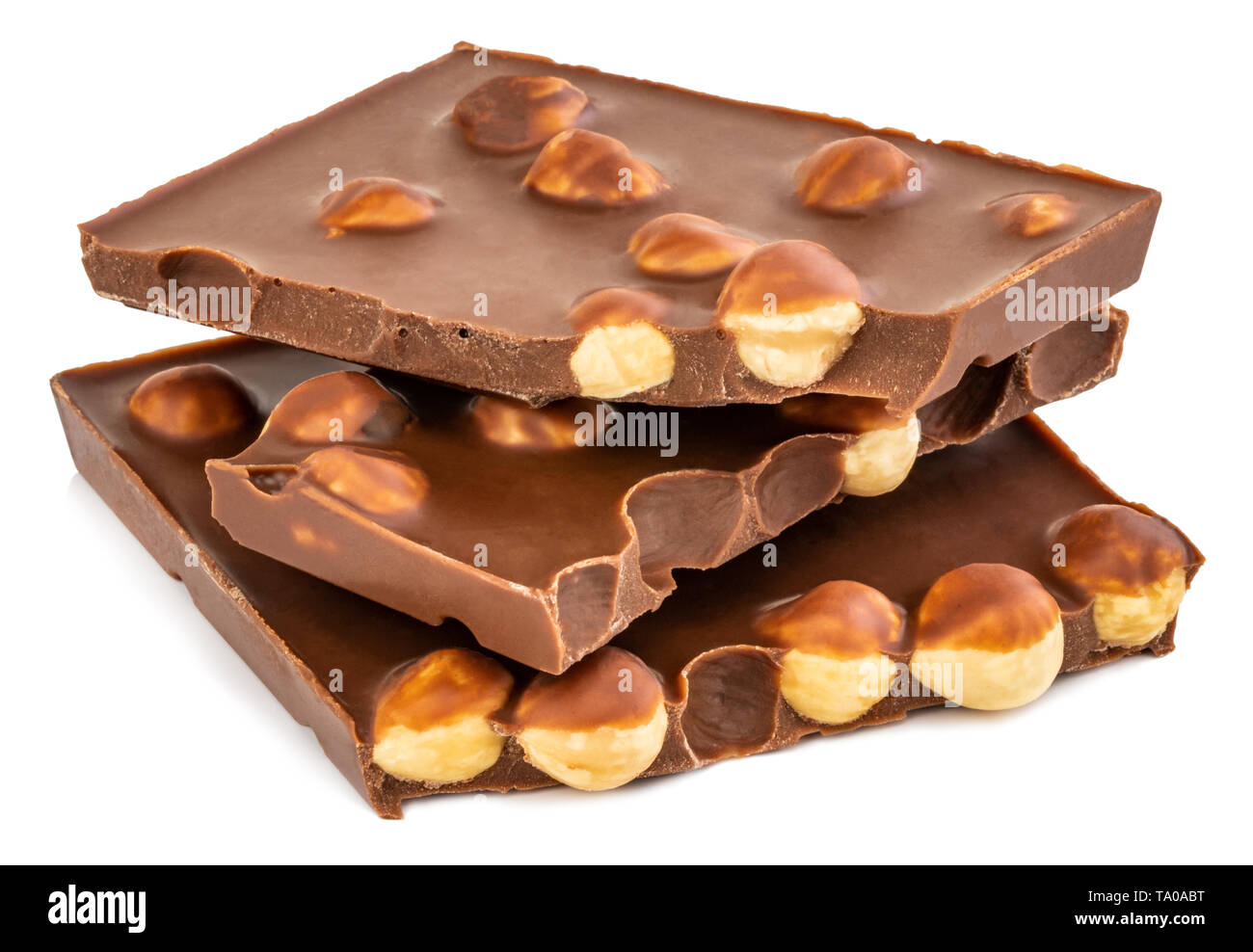 chocolate with nuts isolated on white background Stock Photo - Alamy