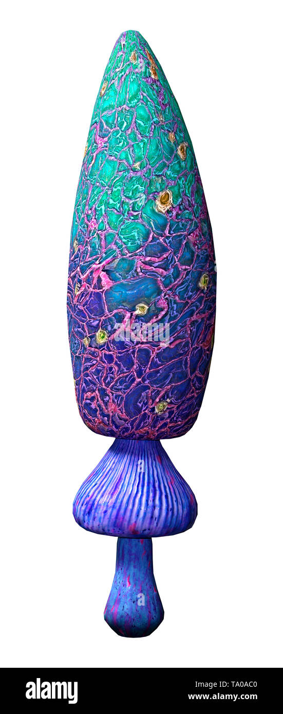 3D rendering of a fantasy alien plant isolated on white background ...