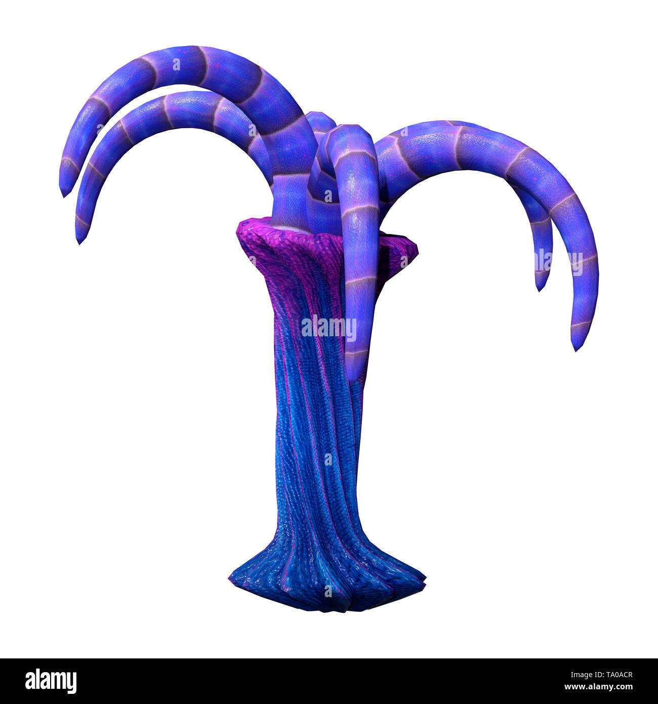 3D rendering of a fantasy alien plant isolated on white background ...